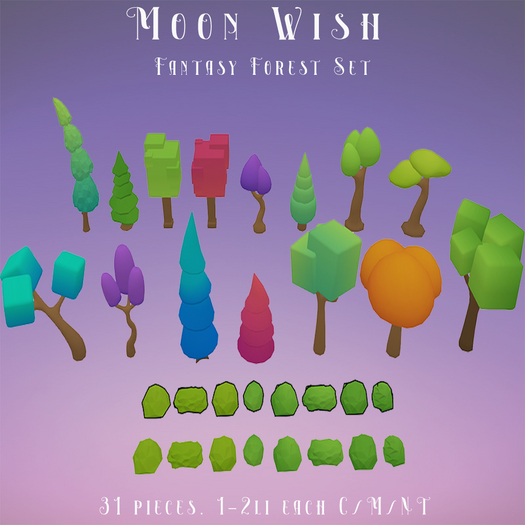Second Life Marketplace - Moon Wish Fantasy Forest Set